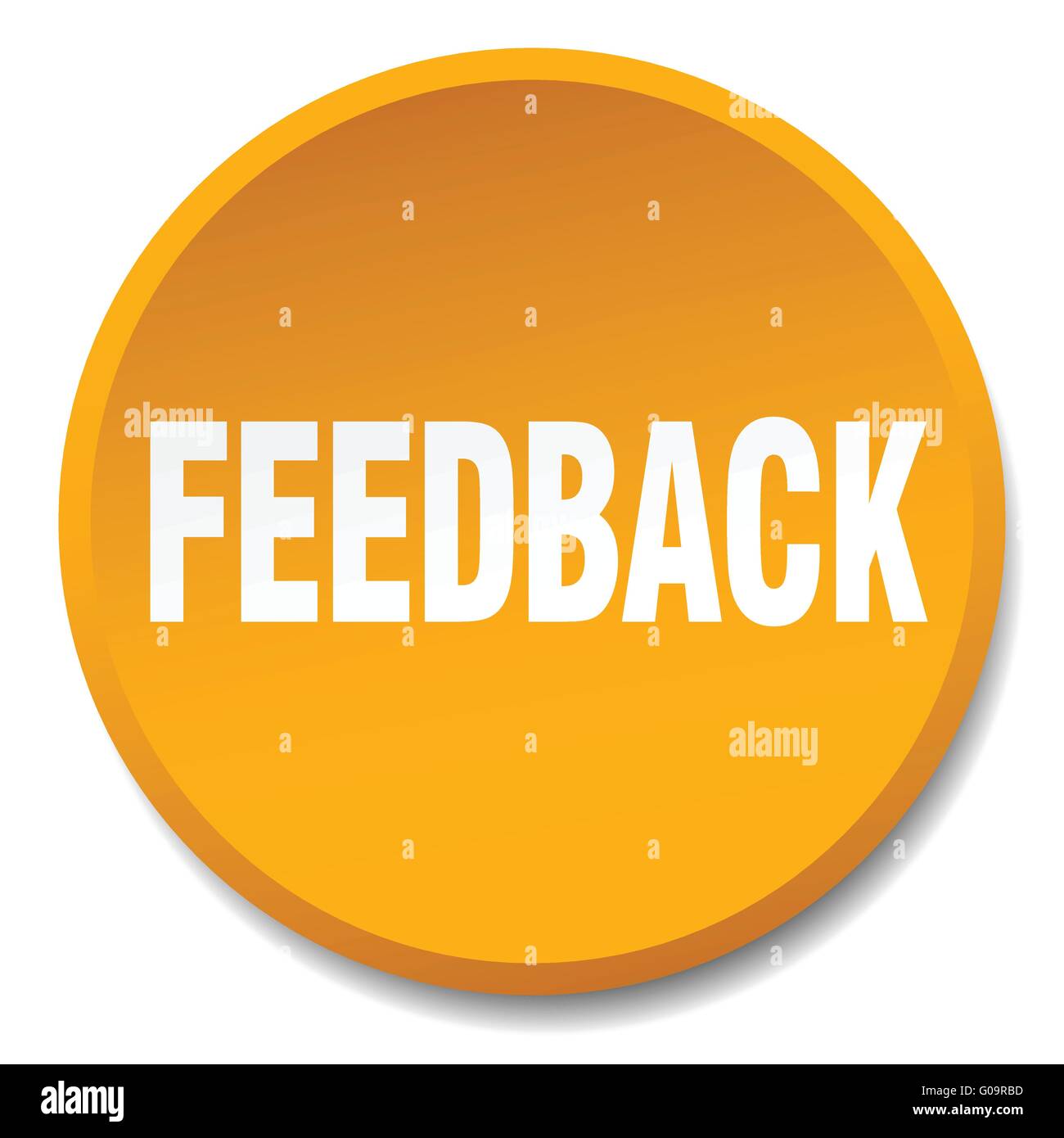 feedback orange round flat isolated push button Stock Vector Image ...