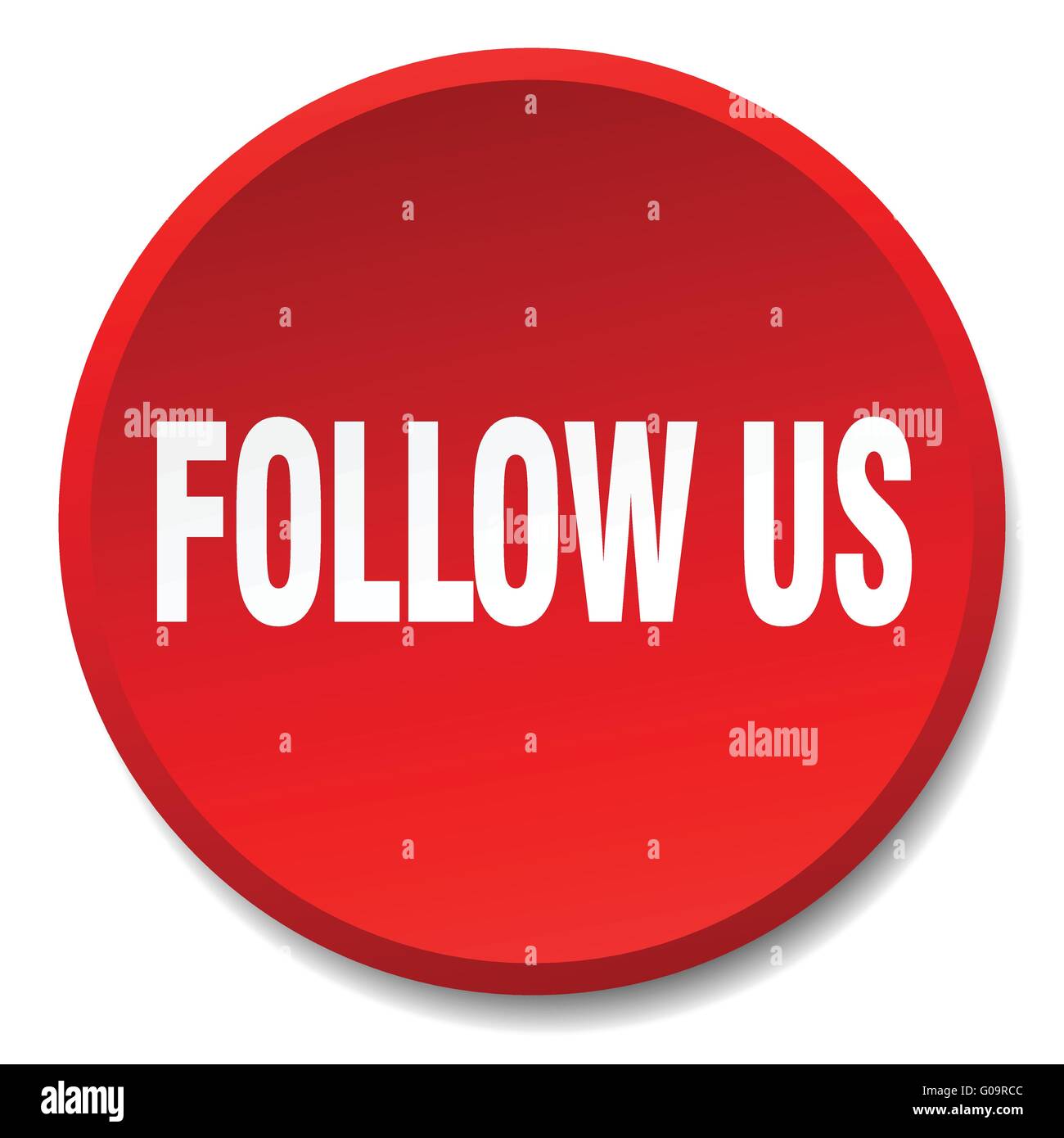 follow us red round flat isolated push button Stock Vector Image & Art ...