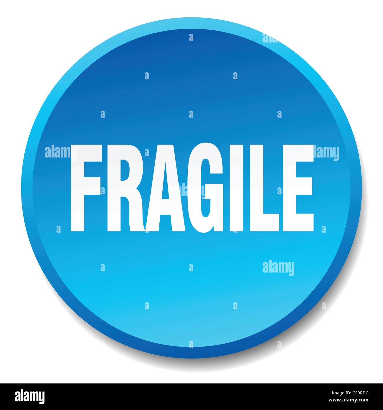 fragile blue round flat isolated push button Stock Vector Image & Art ...