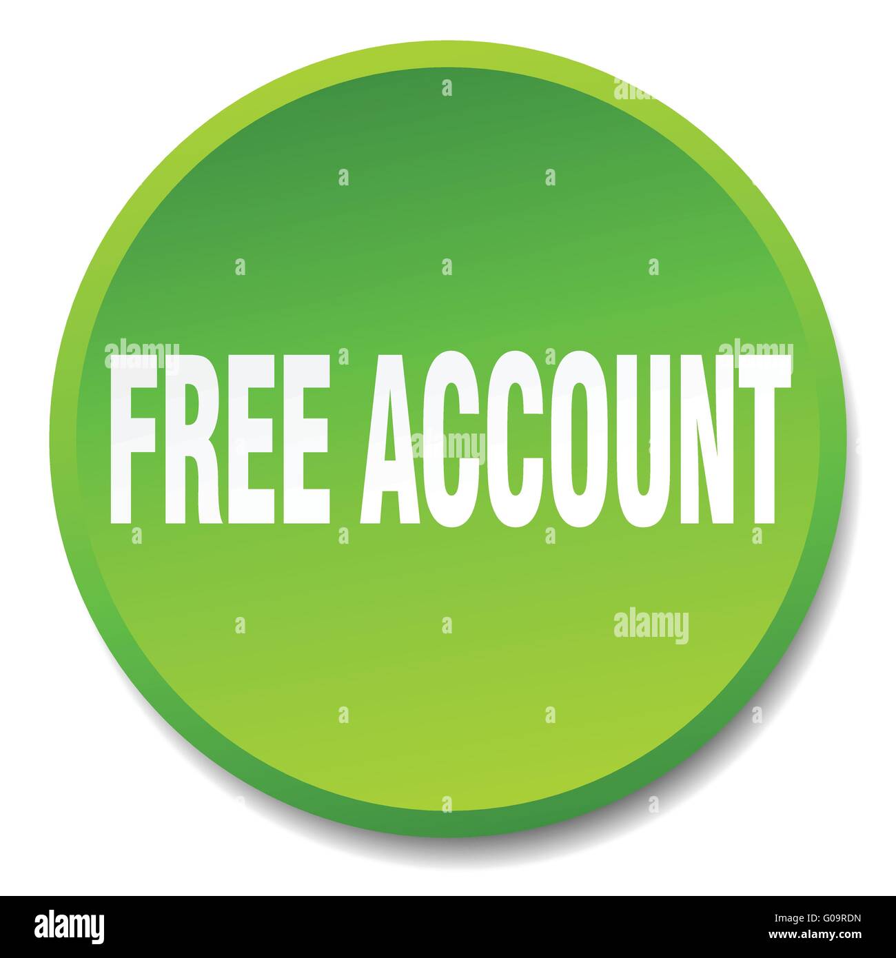free account green round flat isolated push button Stock Vector Image ...