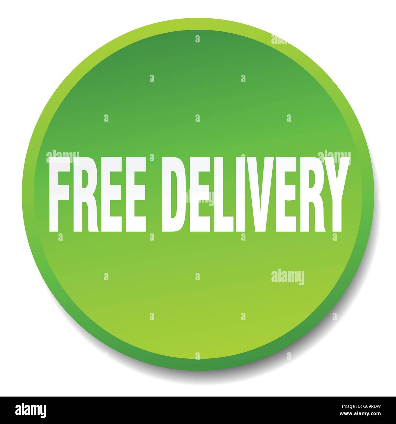 free delivery green round flat isolated push button Stock Vector Image ...