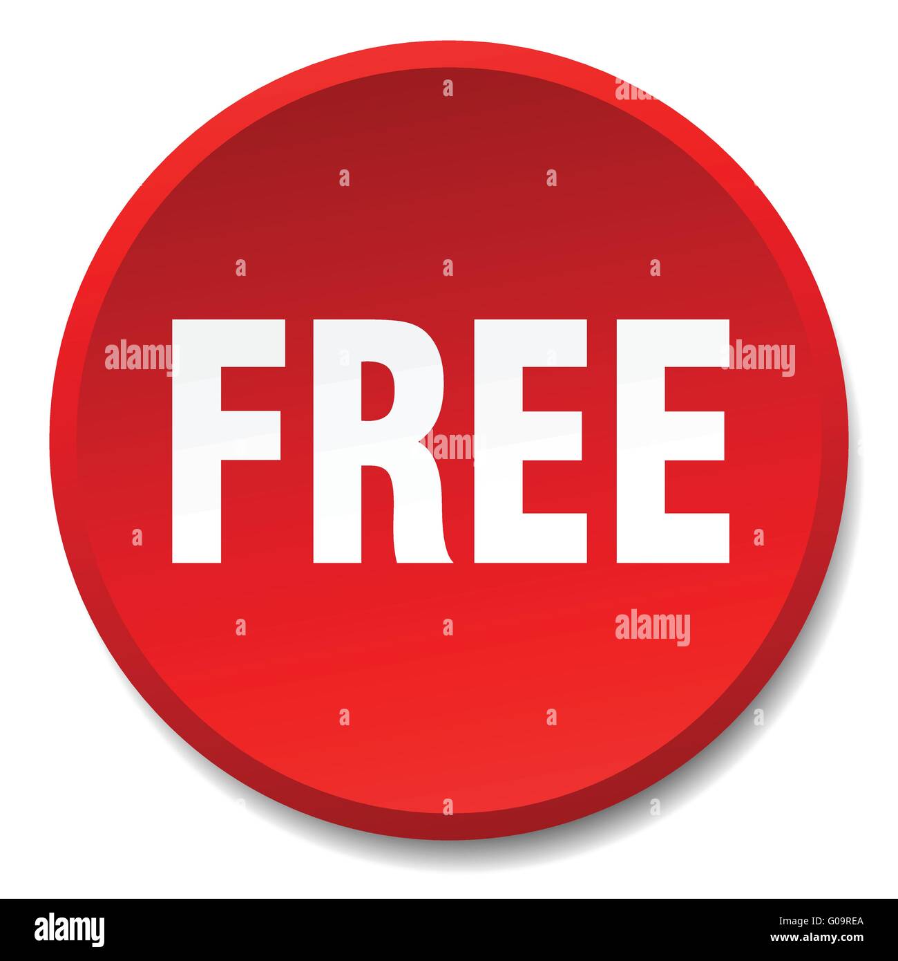free red round flat isolated push button Stock Vector Image & Art - Alamy