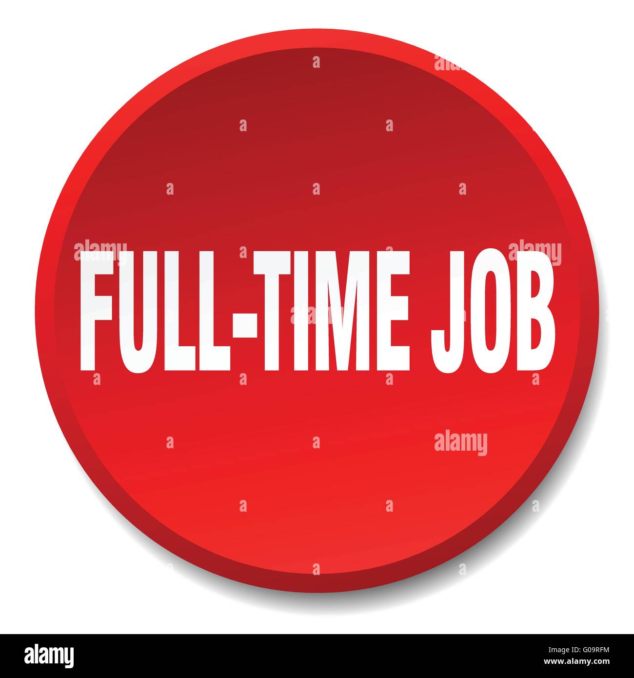full-time job red round flat isolated push button Stock Vector Image & Art - Alamy