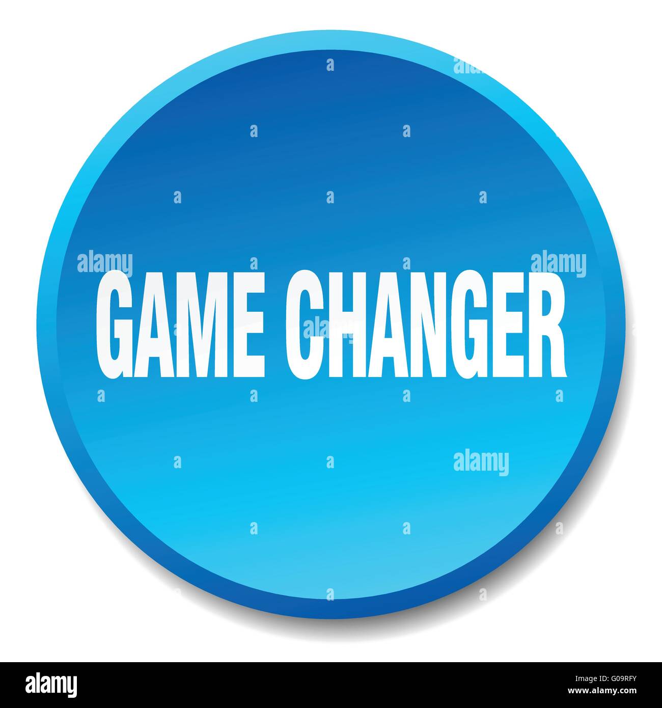 game changer blue round flat isolated push button Stock Vector Image ...