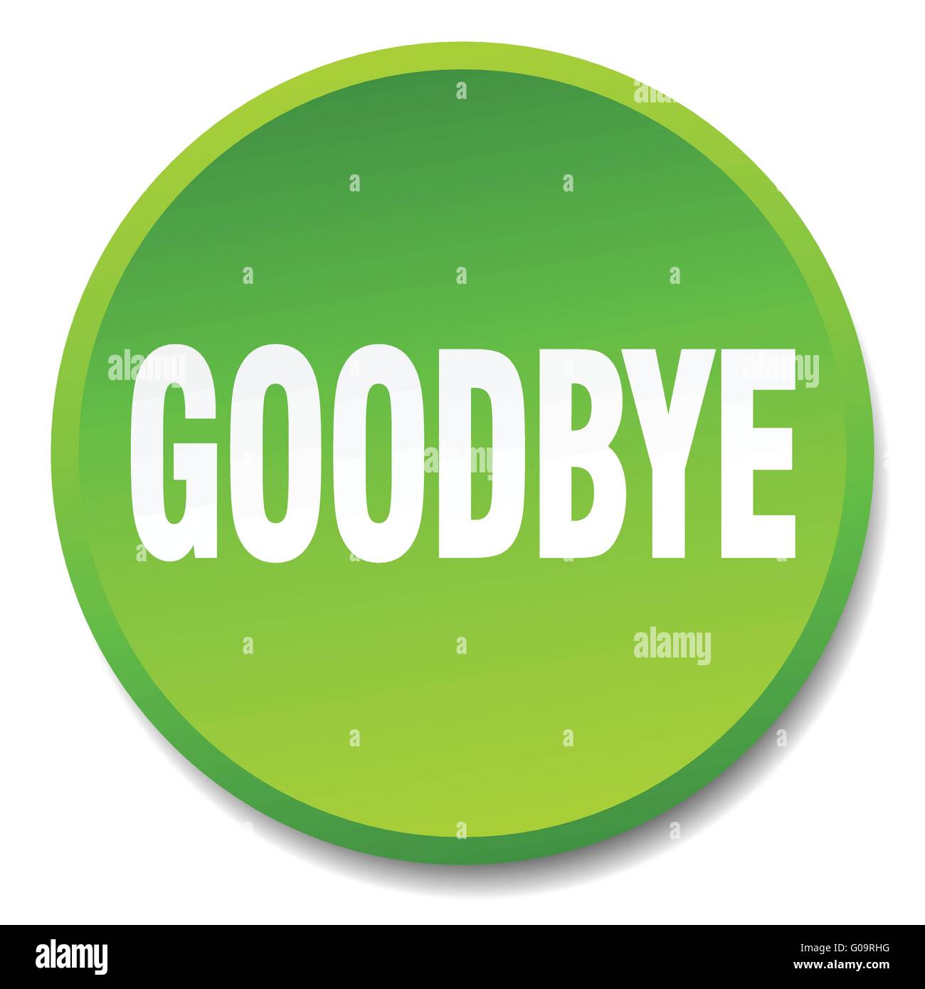 goodbye green round flat isolated push button Stock Vector Image & Art ...