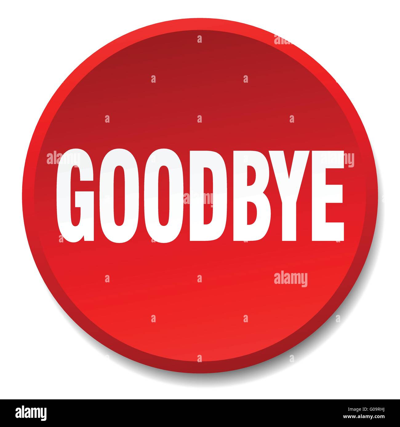 goodbye red round flat isolated push button Stock Vector Image & Art ...