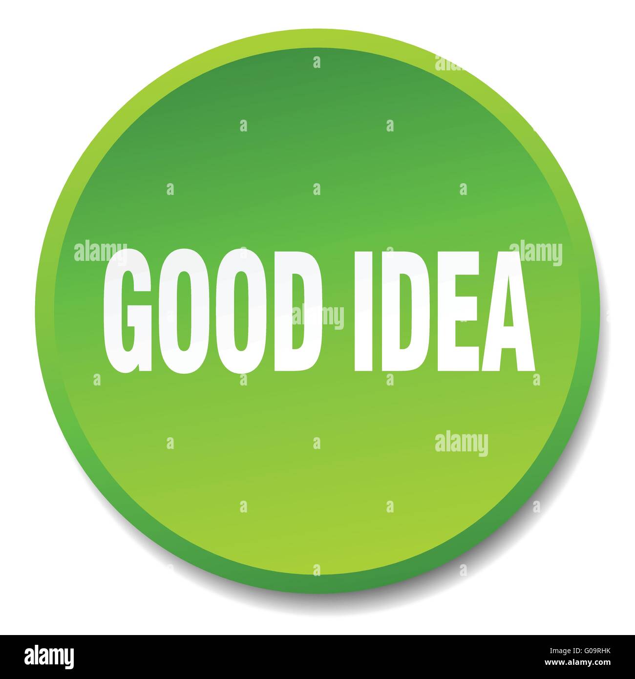 good idea green round flat isolated push button Stock Vector Image ...