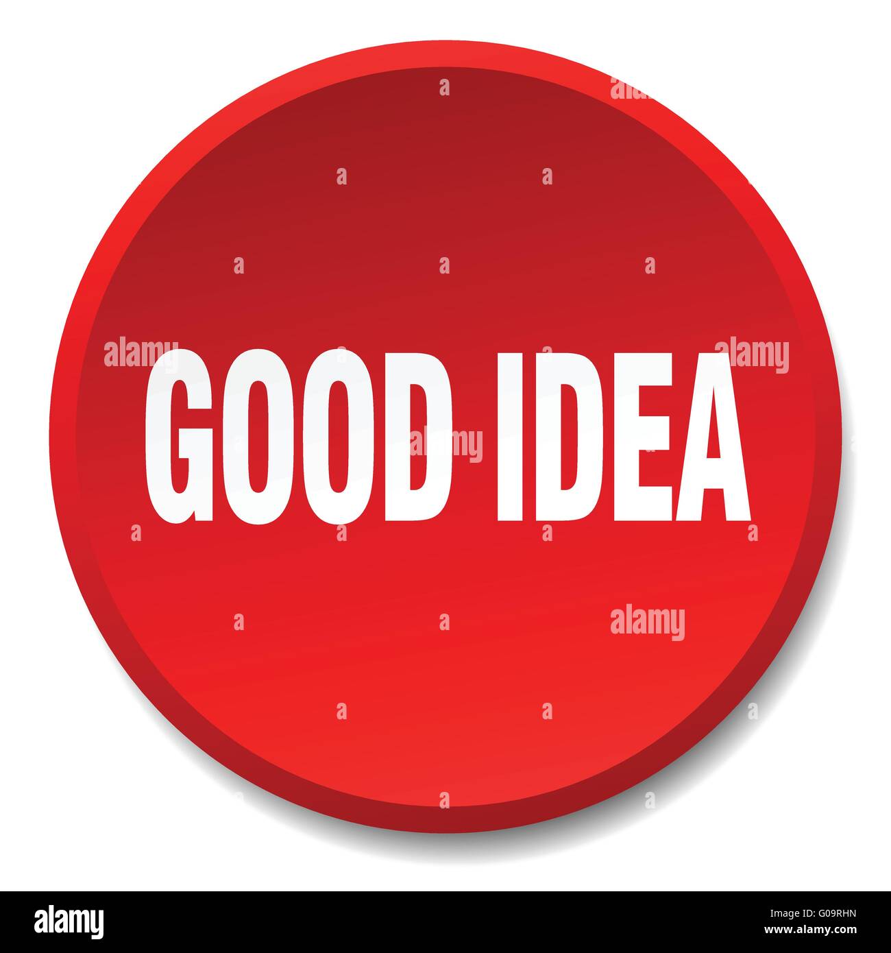 good idea red round flat isolated push button Stock Vector Image & Art ...