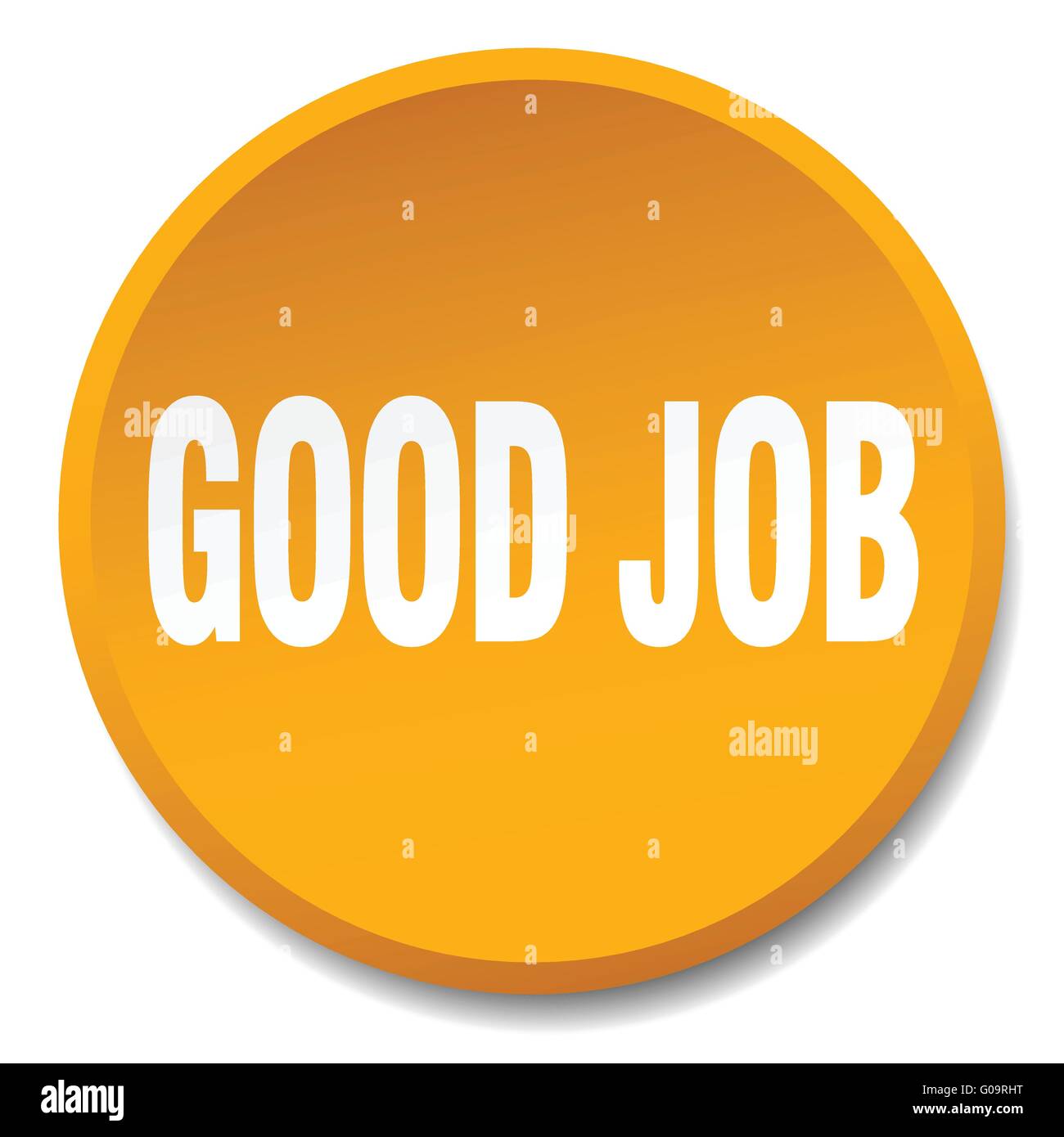 good job orange round flat isolated push button Stock Vector Image ...