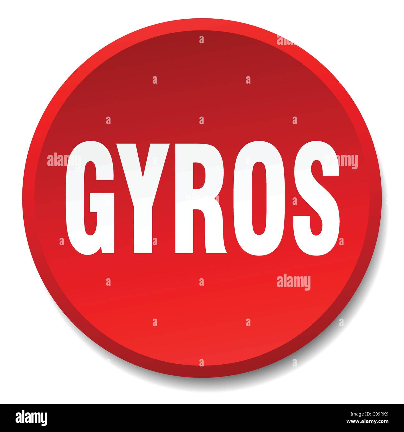 gyros red round flat isolated push button Stock Vector Image & Art - Alamy