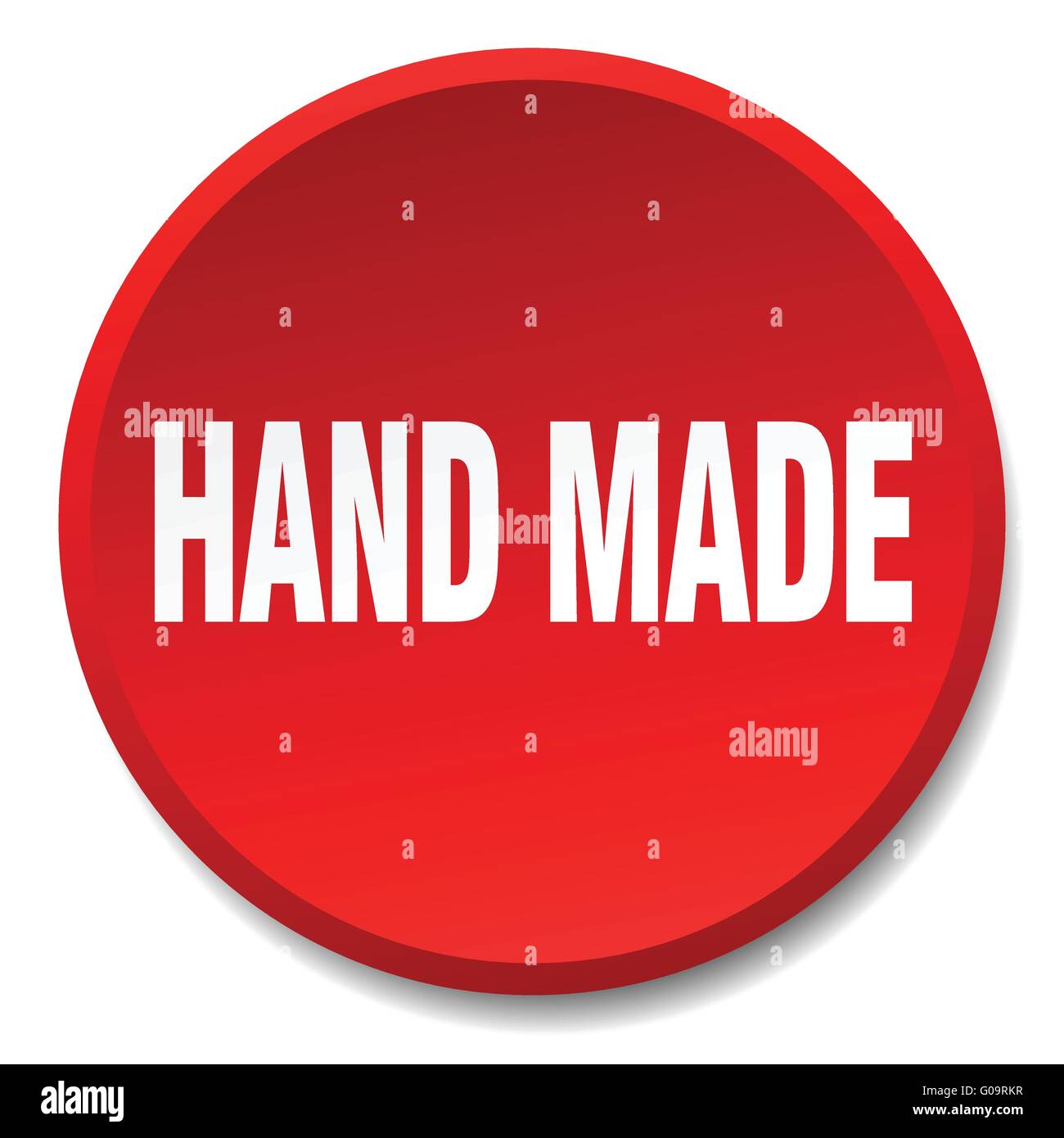hand made red round flat isolated push button Stock Vector Image & Art - Alamy