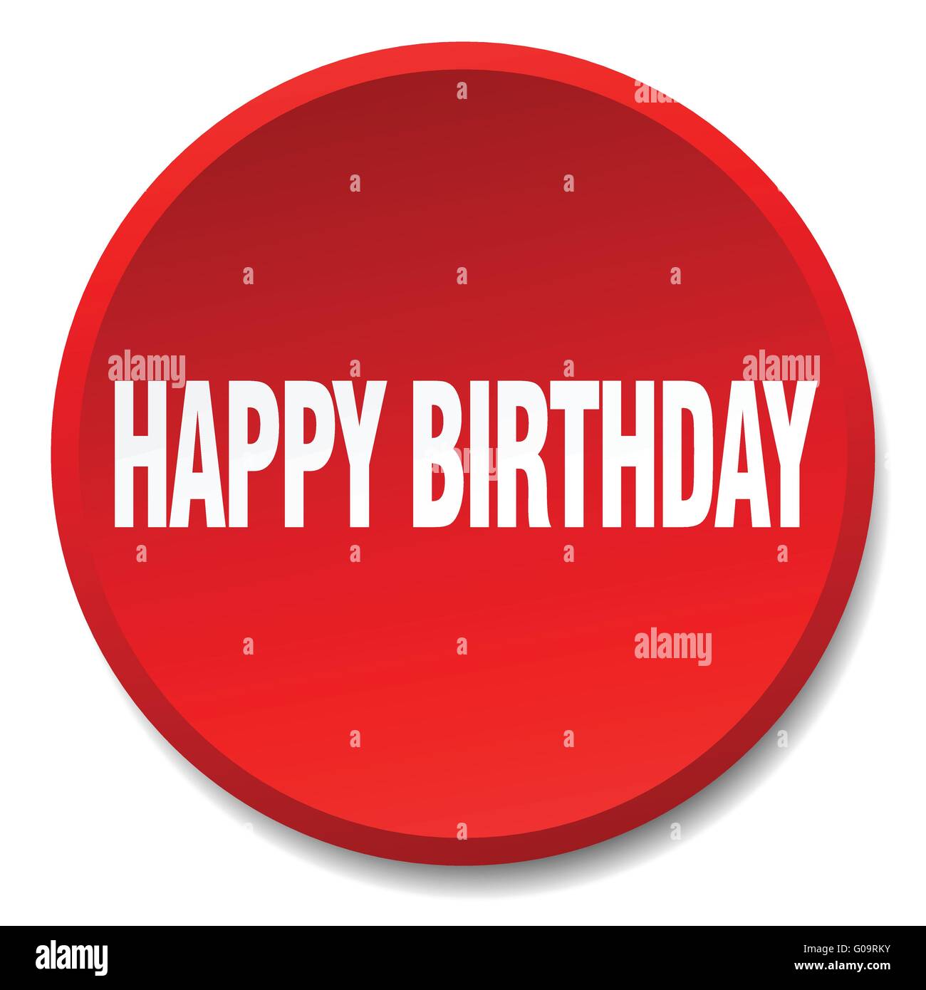 happy birthday red round flat isolated push button Stock Vector Image ...