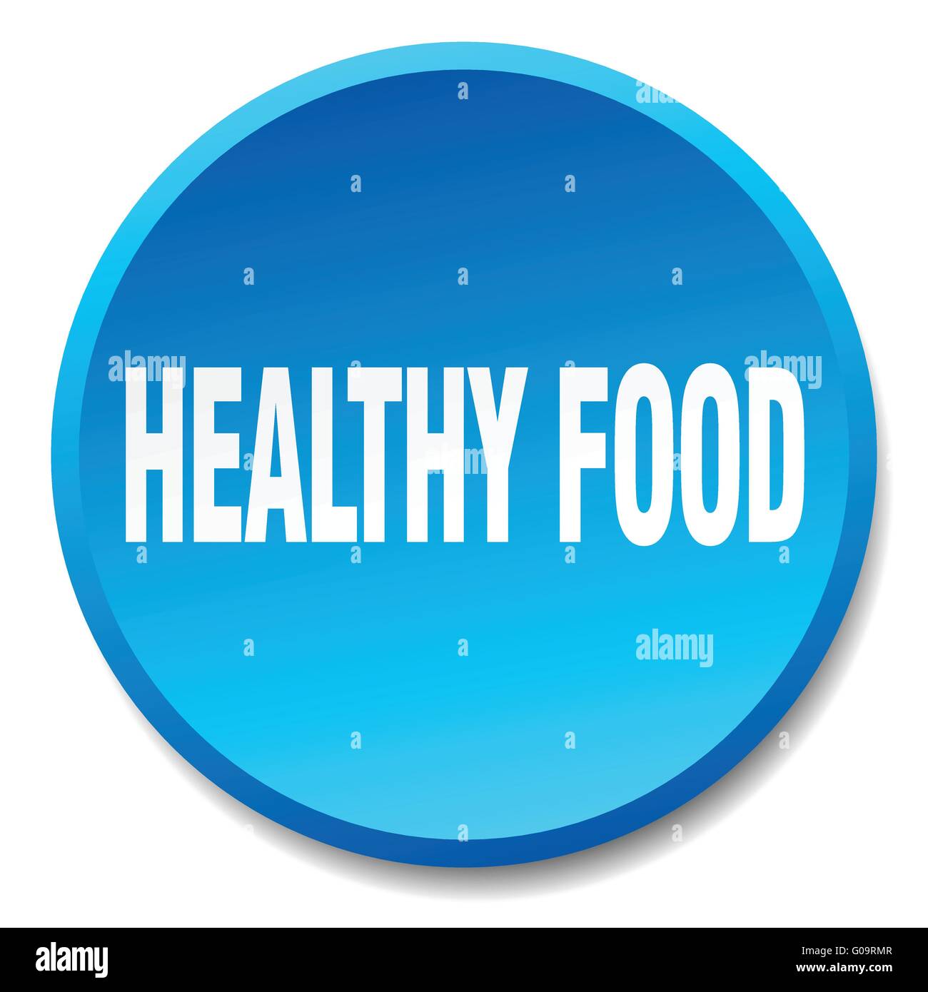 healthy food blue round flat isolated push button Stock Vector Image ...