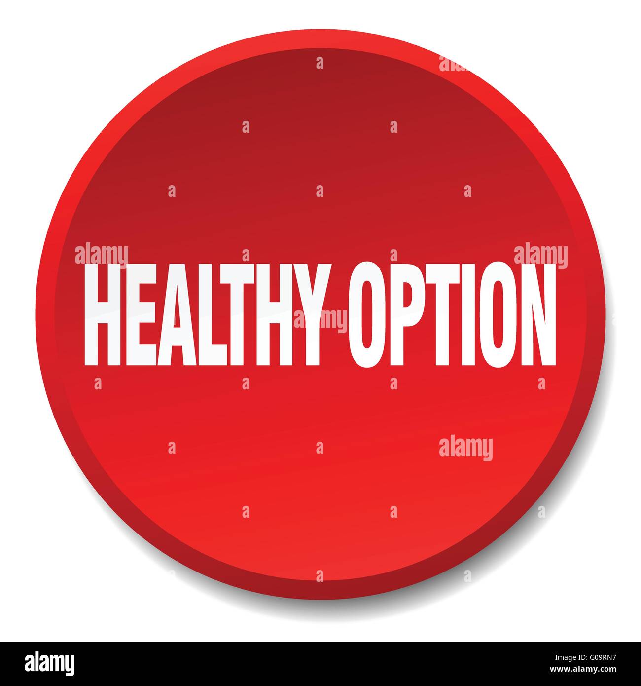 healthy option red round flat isolated push button Stock Vector Image ...