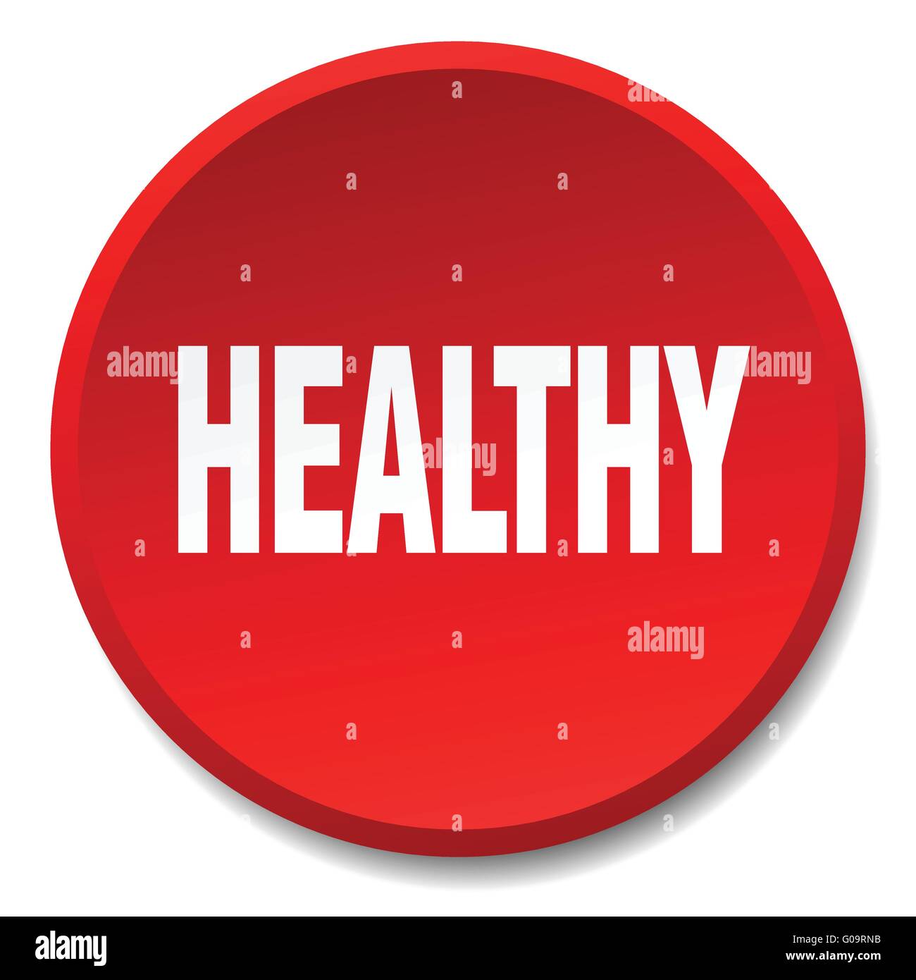 healthy red round flat isolated push button Stock Vector Image & Art - Alamy