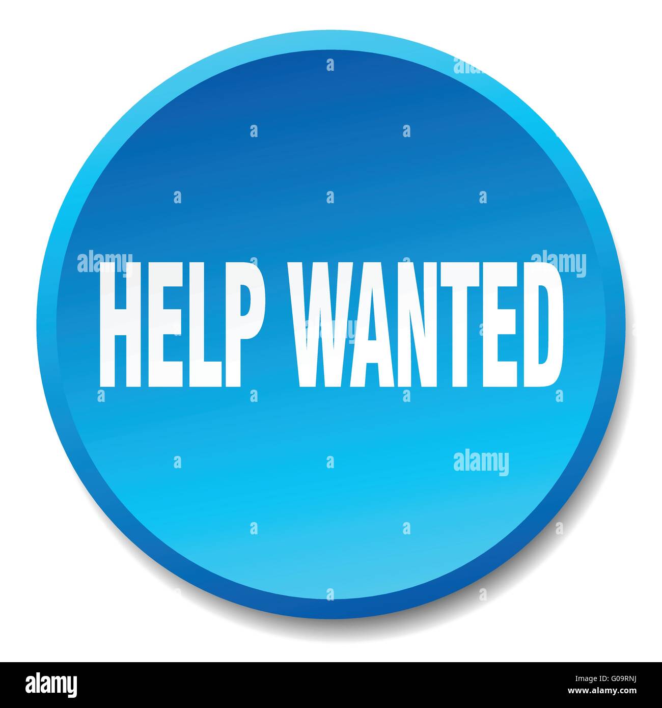 help wanted blue round flat isolated push button Stock Vector Image ...