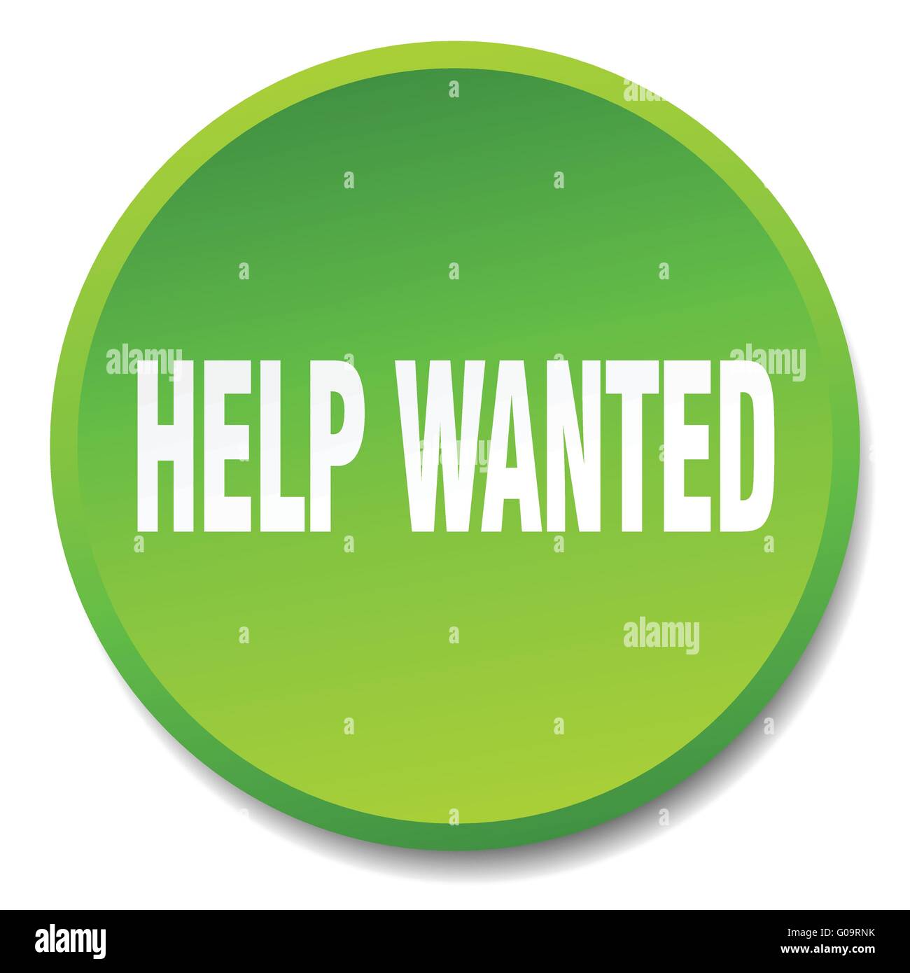 help wanted green round flat isolated push button Stock Vector Image ...