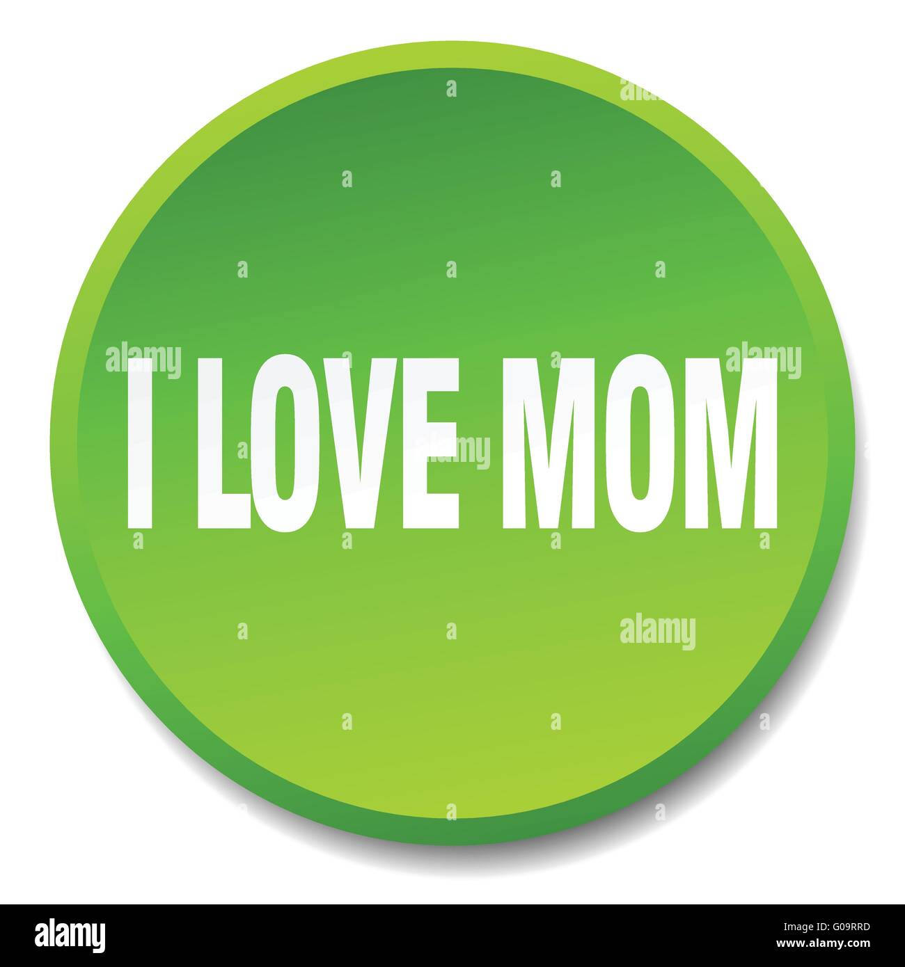 i love mom green round flat isolated push button Stock Vector Image ...