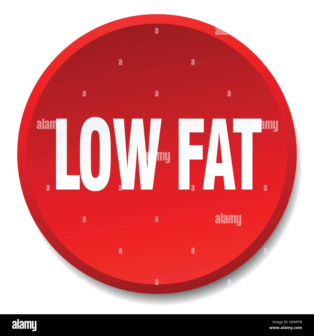 low fat red round flat isolated push button Stock Vector Image & Art ...