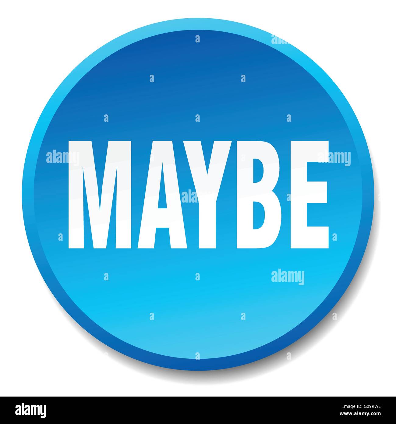 maybe blue round flat isolated push button Stock Vector Image & Art - Alamy