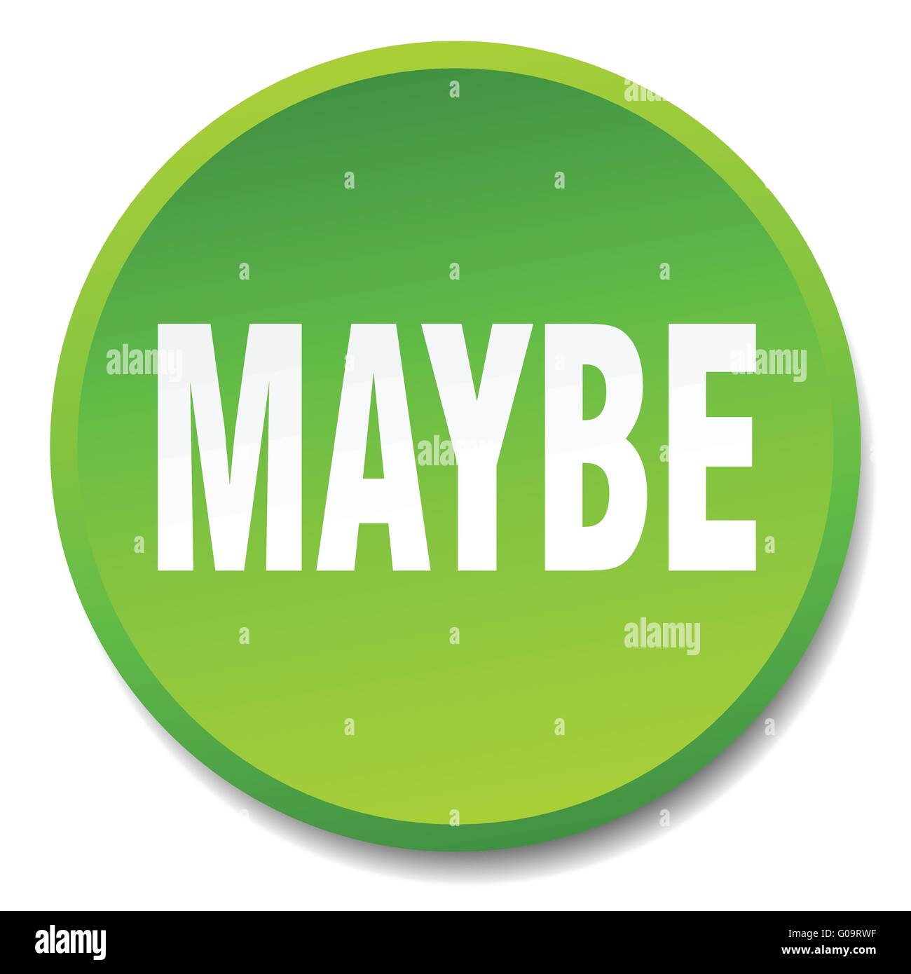 maybe green round flat isolated push button Stock Vector Image & Art ...