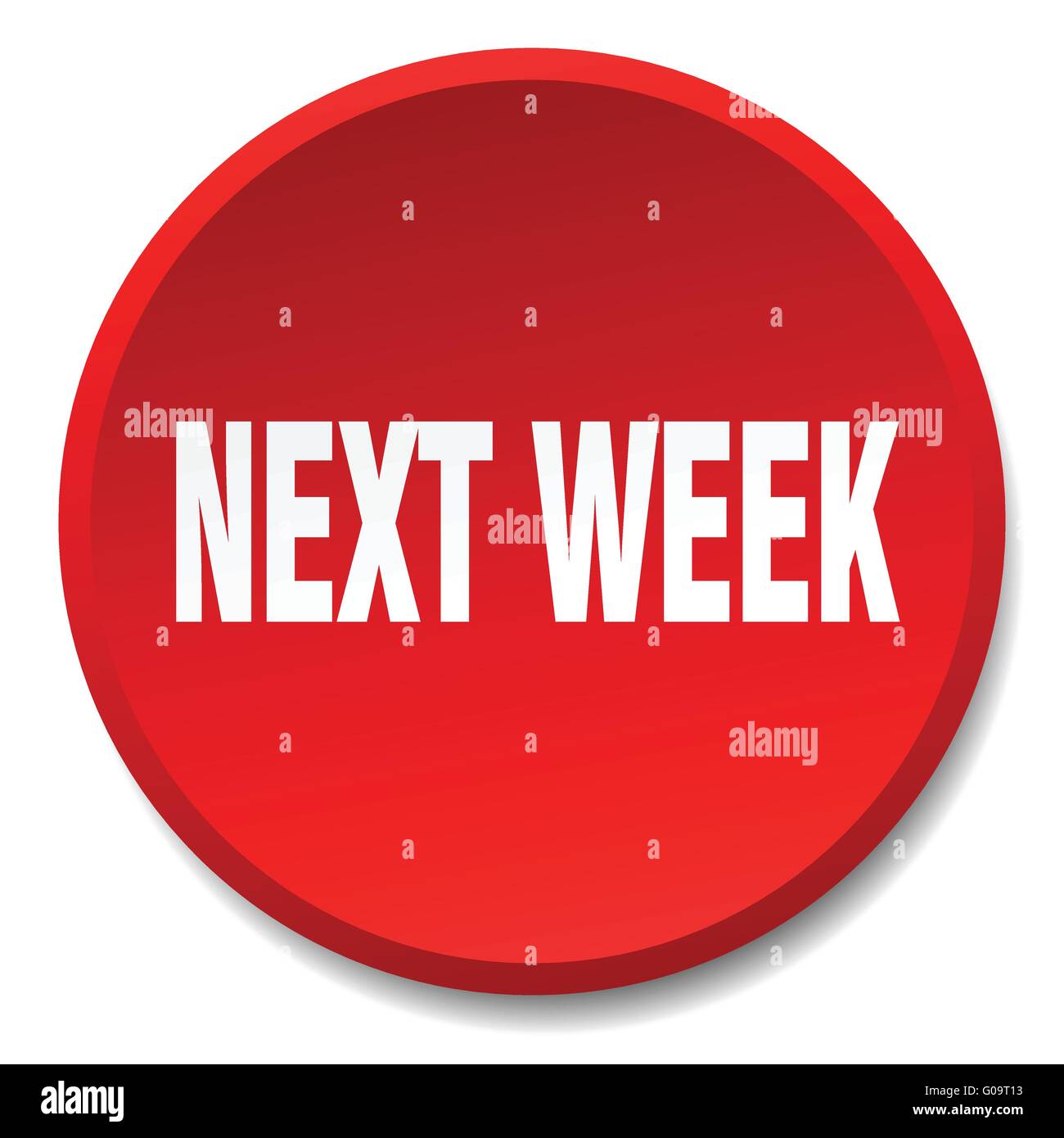 next week red round flat isolated push button Stock Vector Image & Art ...