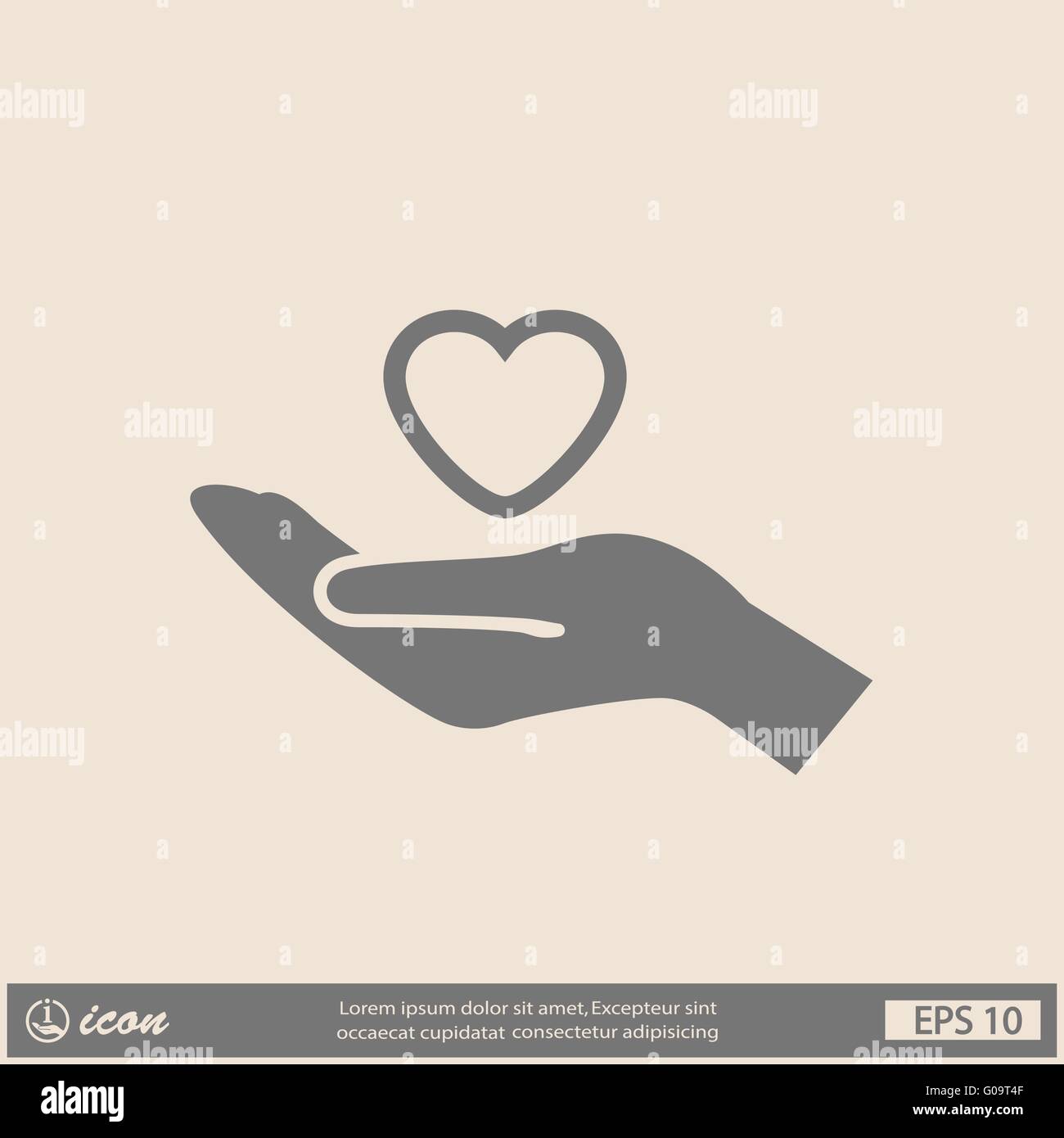 Pictograph of heart in hand Stock Vector Image & Art - Alamy