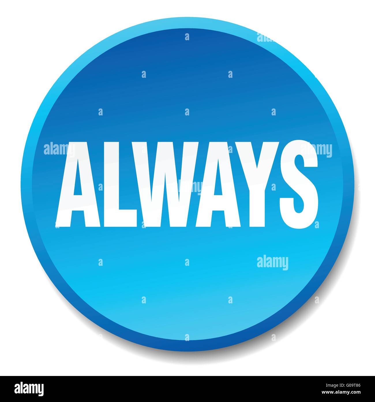 always blue round flat isolated push button Stock Vector Image & Art - Alamy