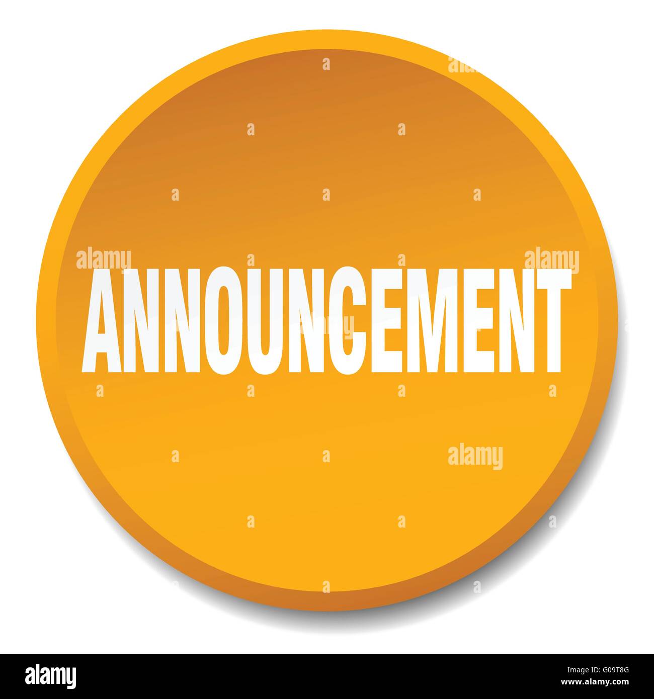 announcement orange round flat isolated push button Stock Vector Image ...
