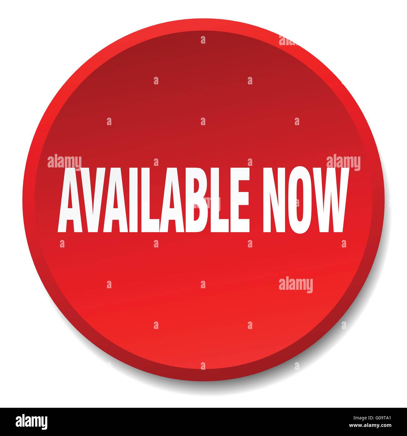 available now red round flat isolated push button Stock Vector Image ...