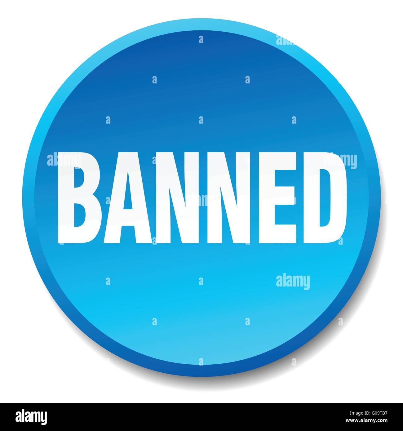 banned blue round flat isolated push button Stock Vector Image & Art ...