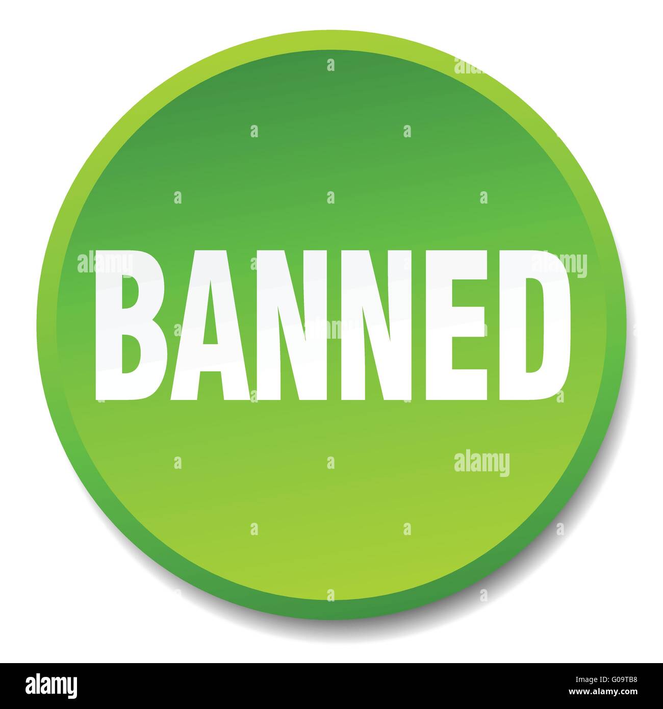 banned green round flat isolated push button Stock Vector Image & Art - Alamy