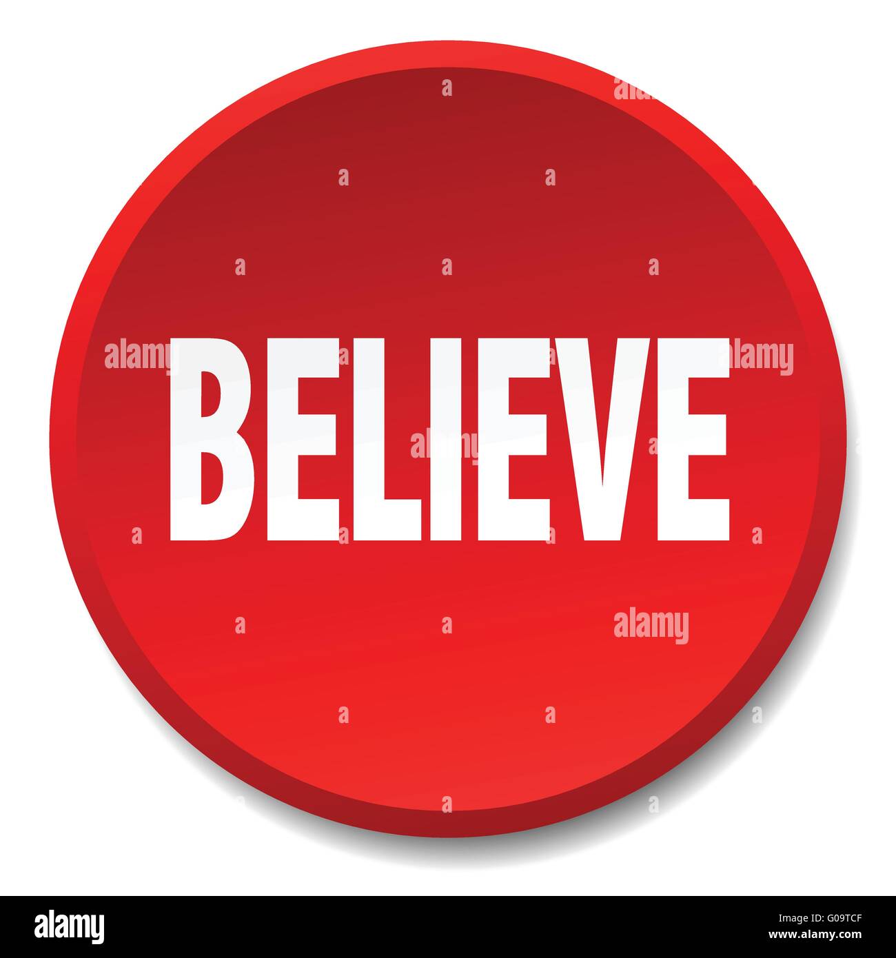 believe red round flat isolated push button Stock Vector Image & Art - Alamy