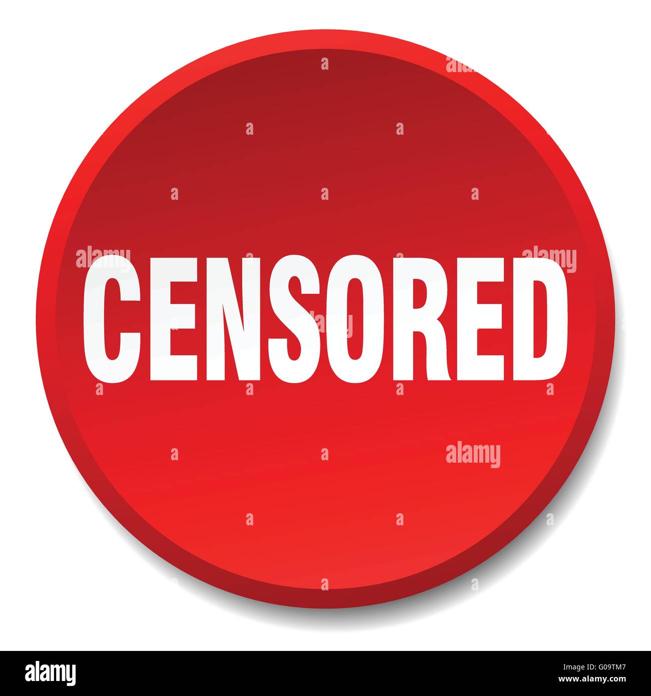censored red round flat isolated push button Stock Vector Image & Art ...