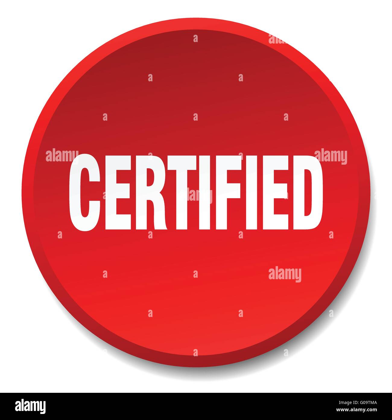 certified red round flat isolated push button Stock Vector Image & Art - Alamy