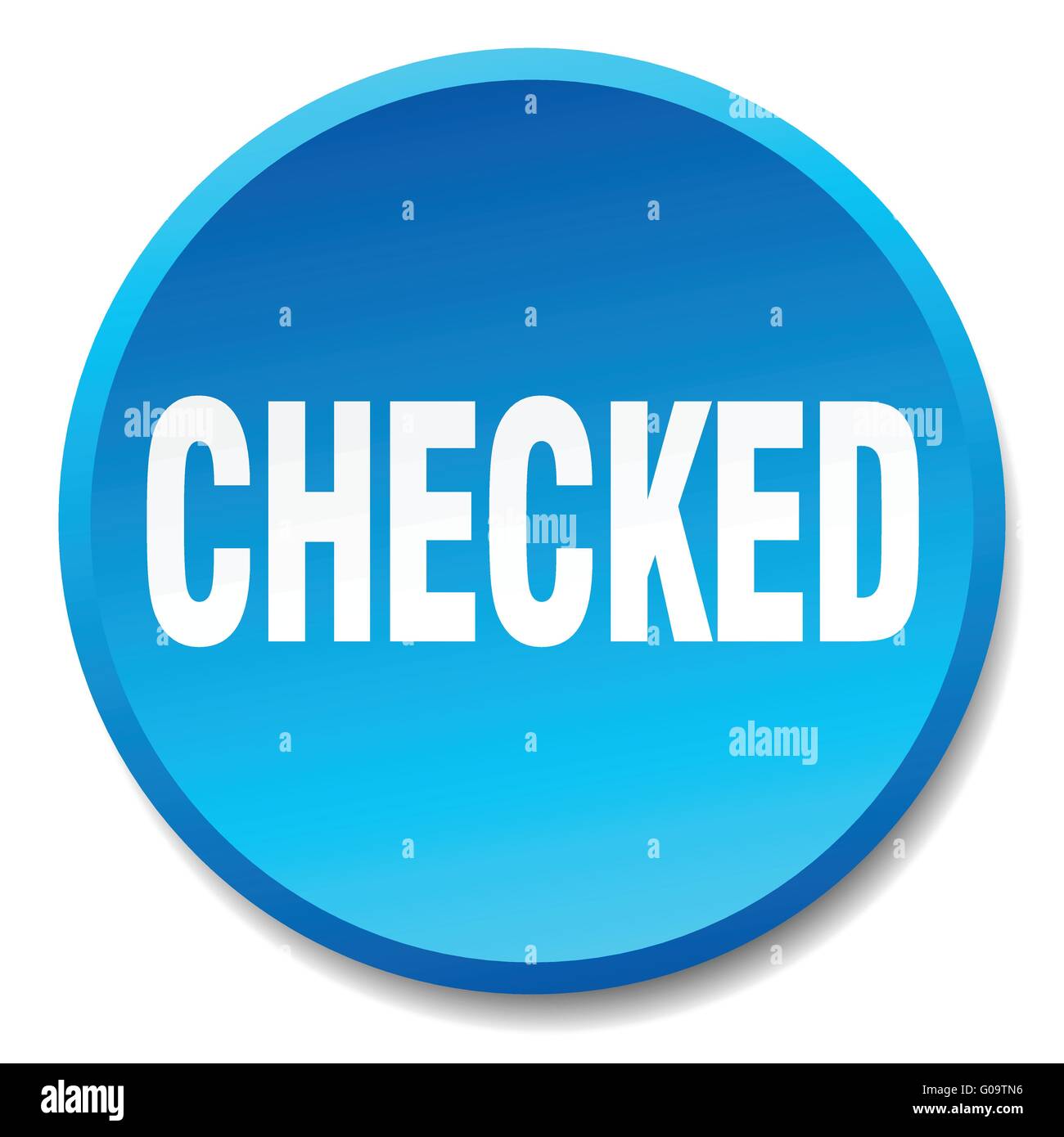 checked blue round flat isolated push button Stock Vector Image & Art ...