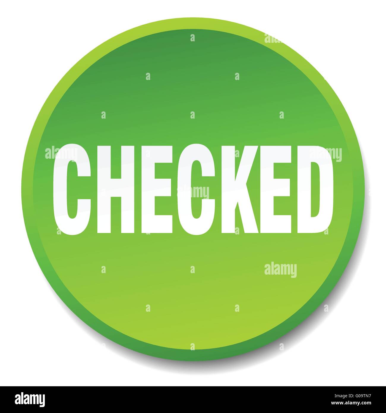 checked green round flat isolated push button Stock Vector Image & Art - Alamy