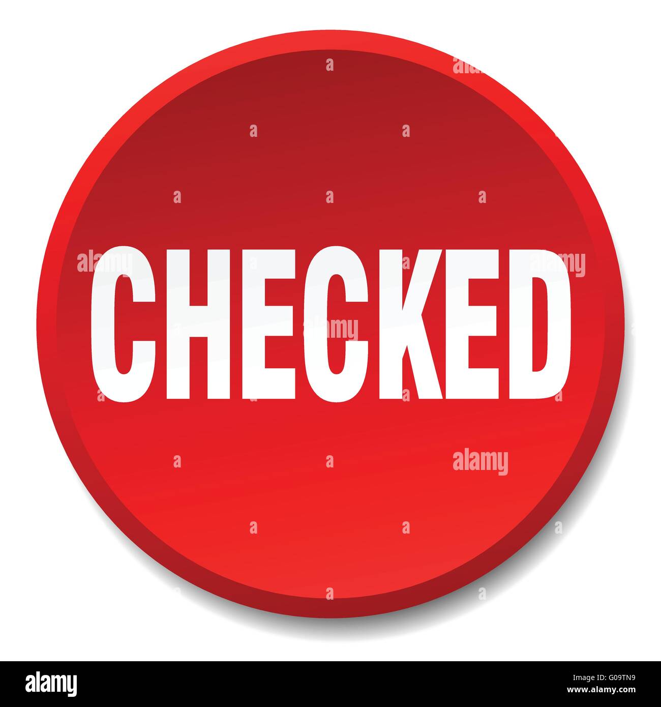 checked red round flat isolated push button Stock Vector Image & Art - Alamy