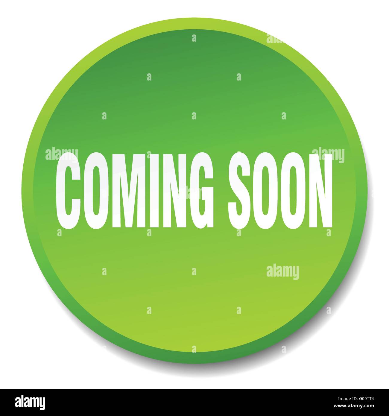 coming soon green round flat isolated push button Stock Vector Image ...