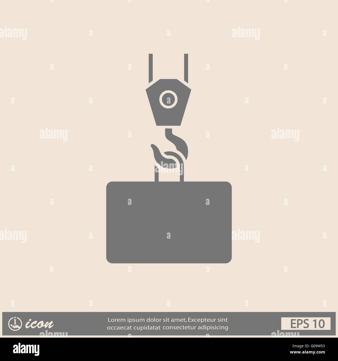 Pictograph of crane hook Stock Vector Image & Art - Alamy