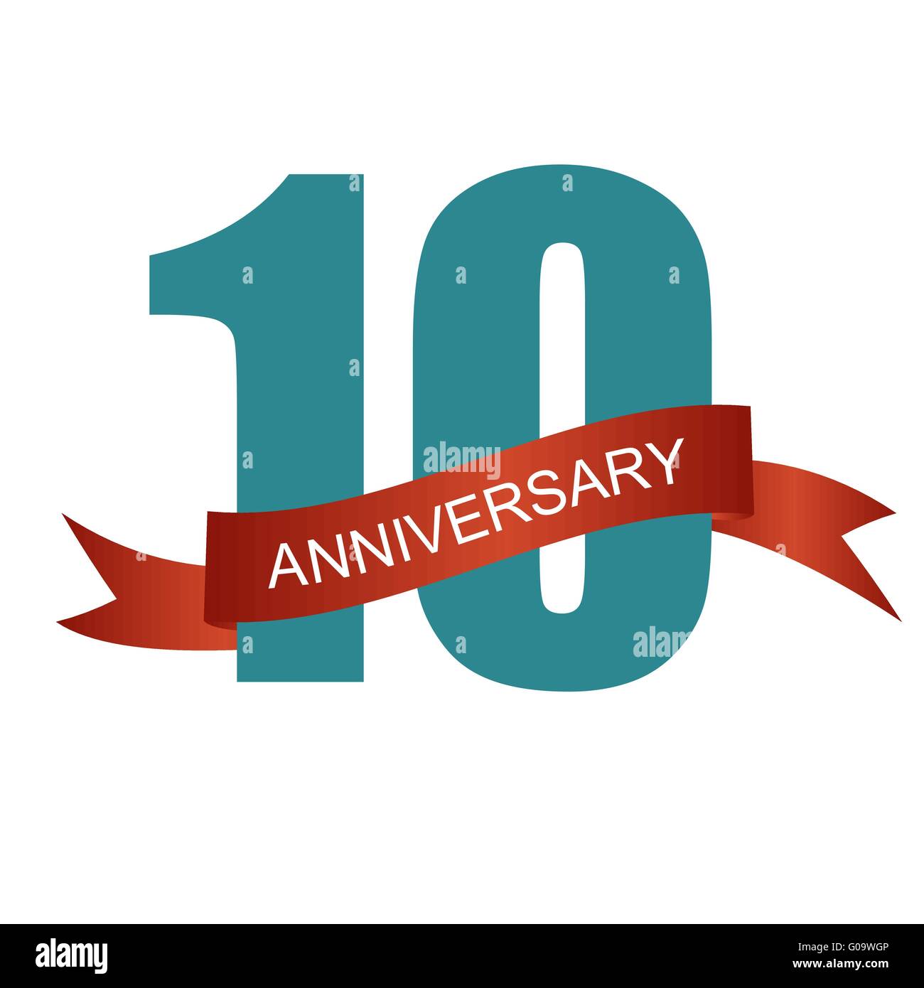 Ten 10 Years Anniversary Label Sign for your Date. Vector Illust Stock ...