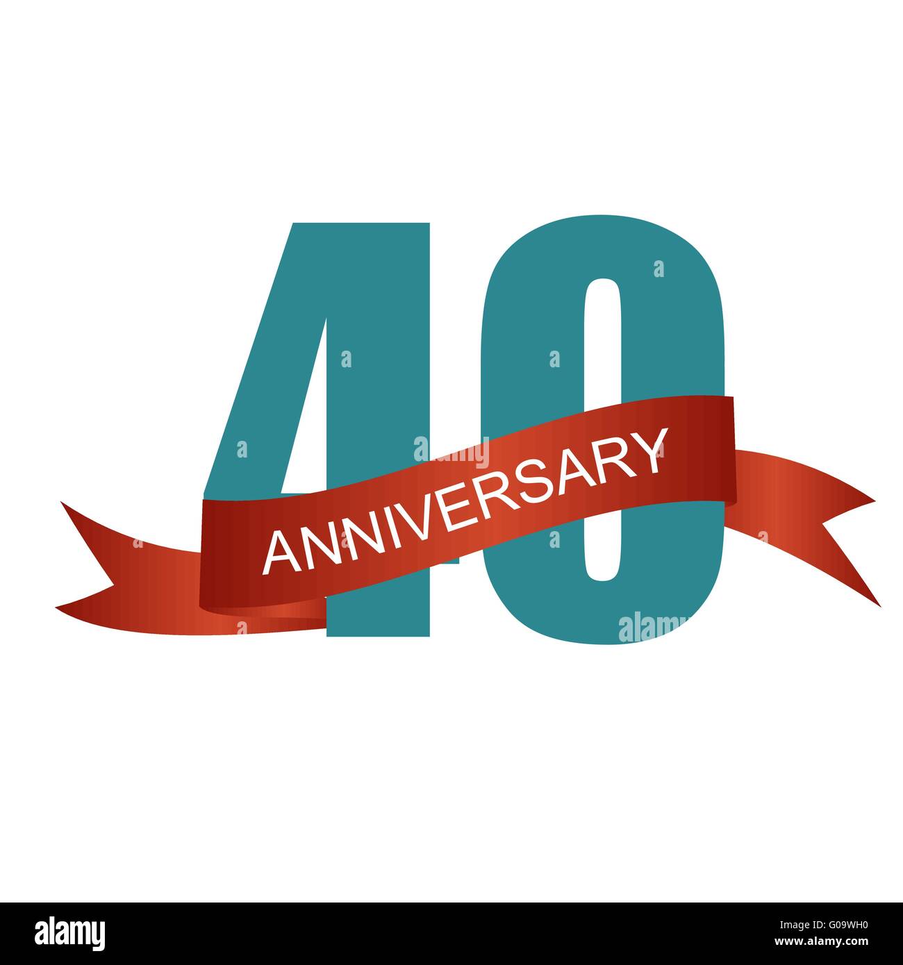 Forty 40 Years Anniversary Label Sign for your Date. Vector Illu Stock ...
