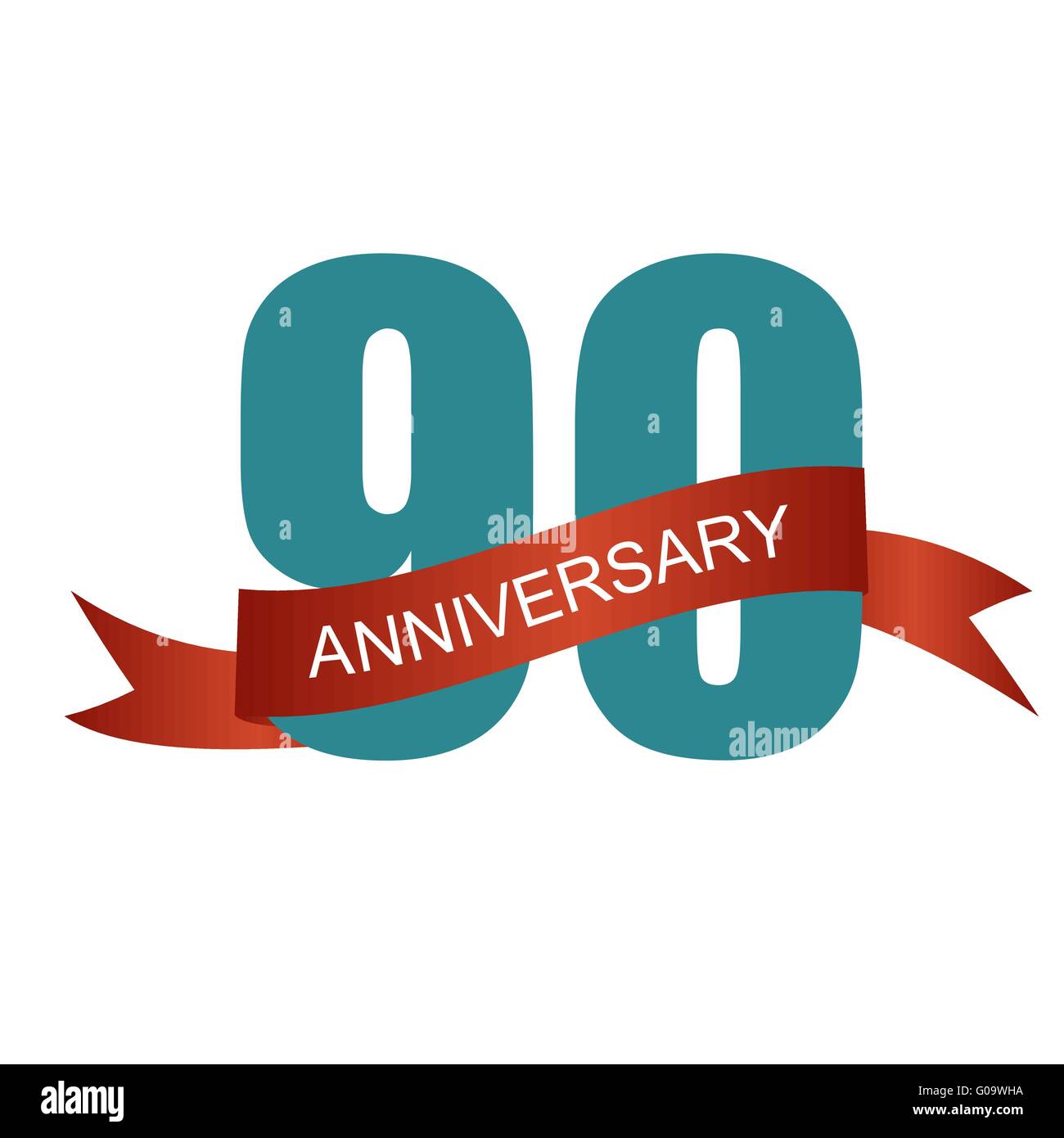 Ninety 90 Years Anniversary Label Sign for your Date. Vector Ill Stock ...