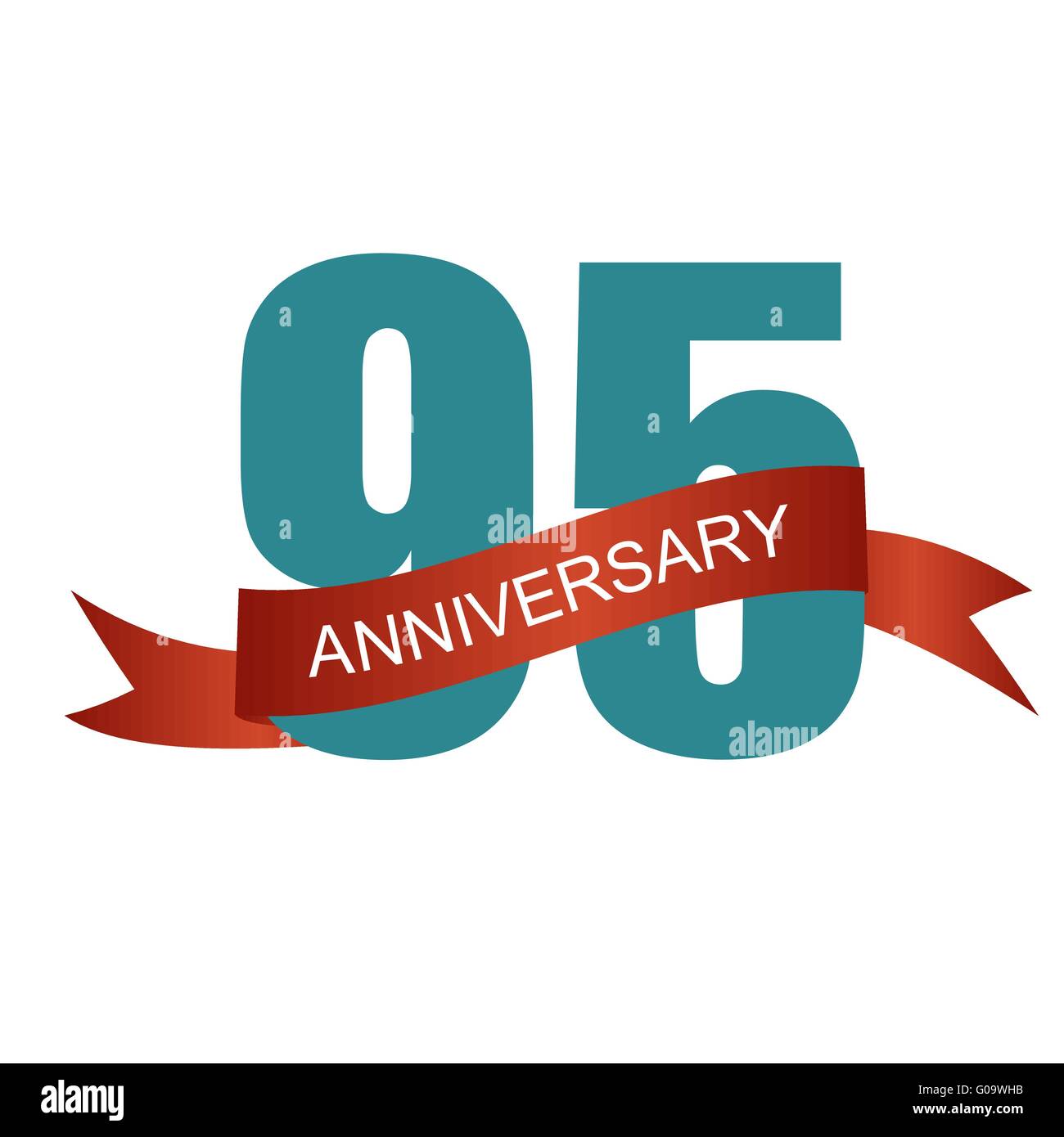 Ninety Five 95 Years Anniversary Label Sign for your Date. Vecto Stock ...