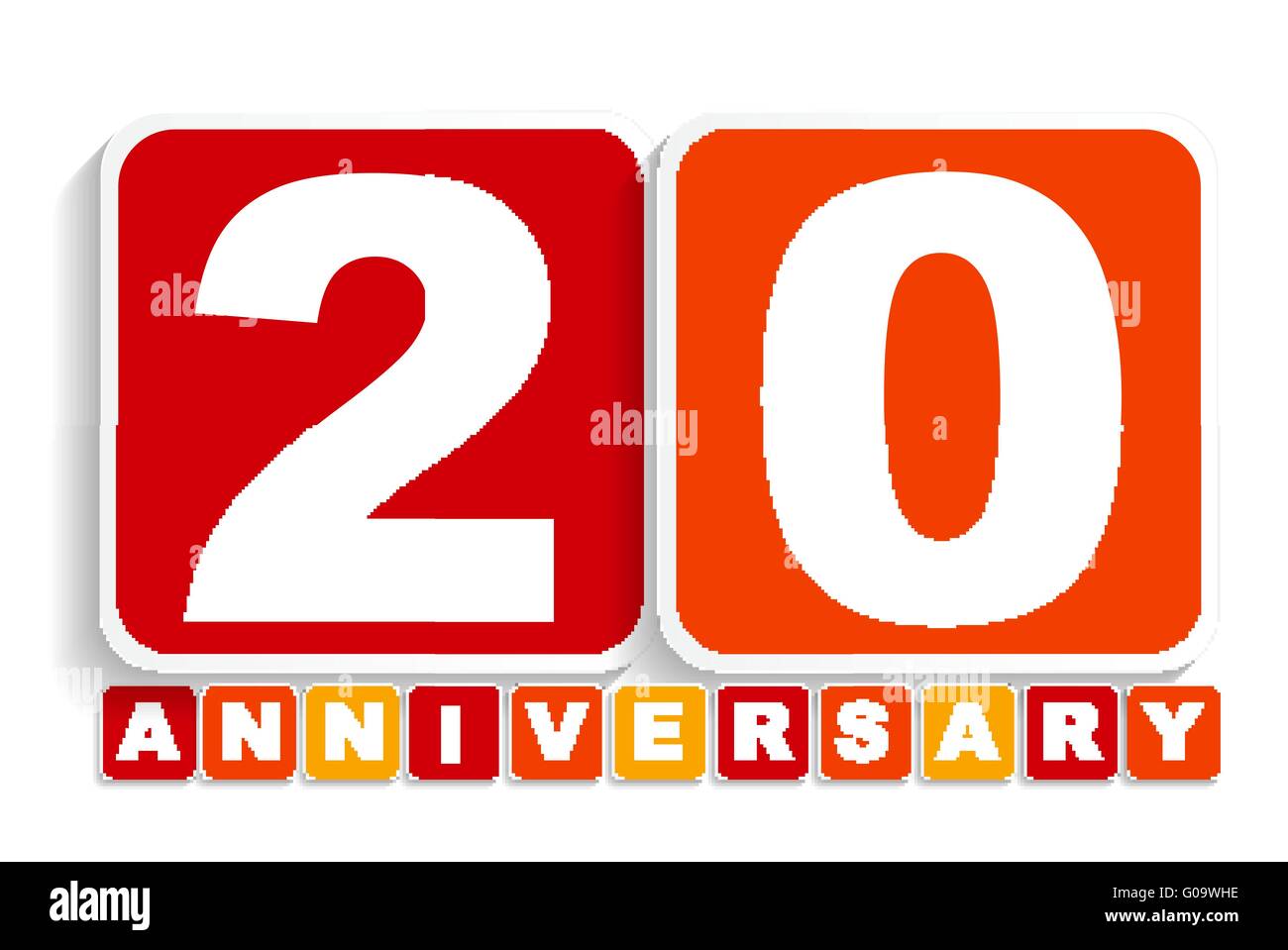 Twenty 20 Years Anniversary Label Sign for your Date. Vector Ill Stock ...