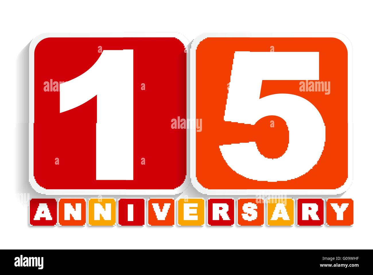 Fifteen 15 Years Anniversary Label Sign for your Date. Vector Il Stock ...