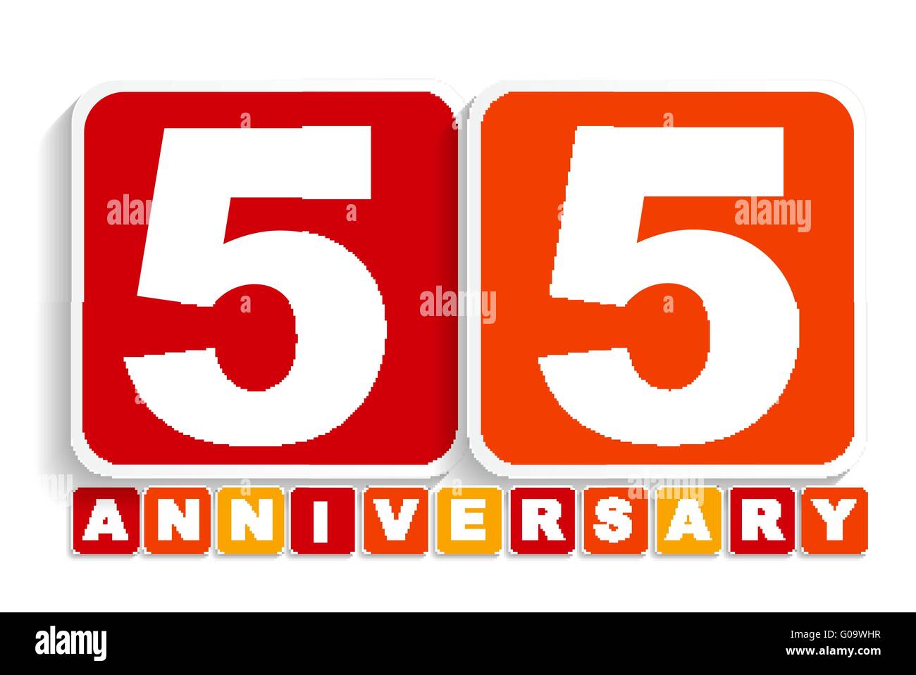 Fifty Five 55 Years Anniversary Label Sign for your Date. Vector Stock ...