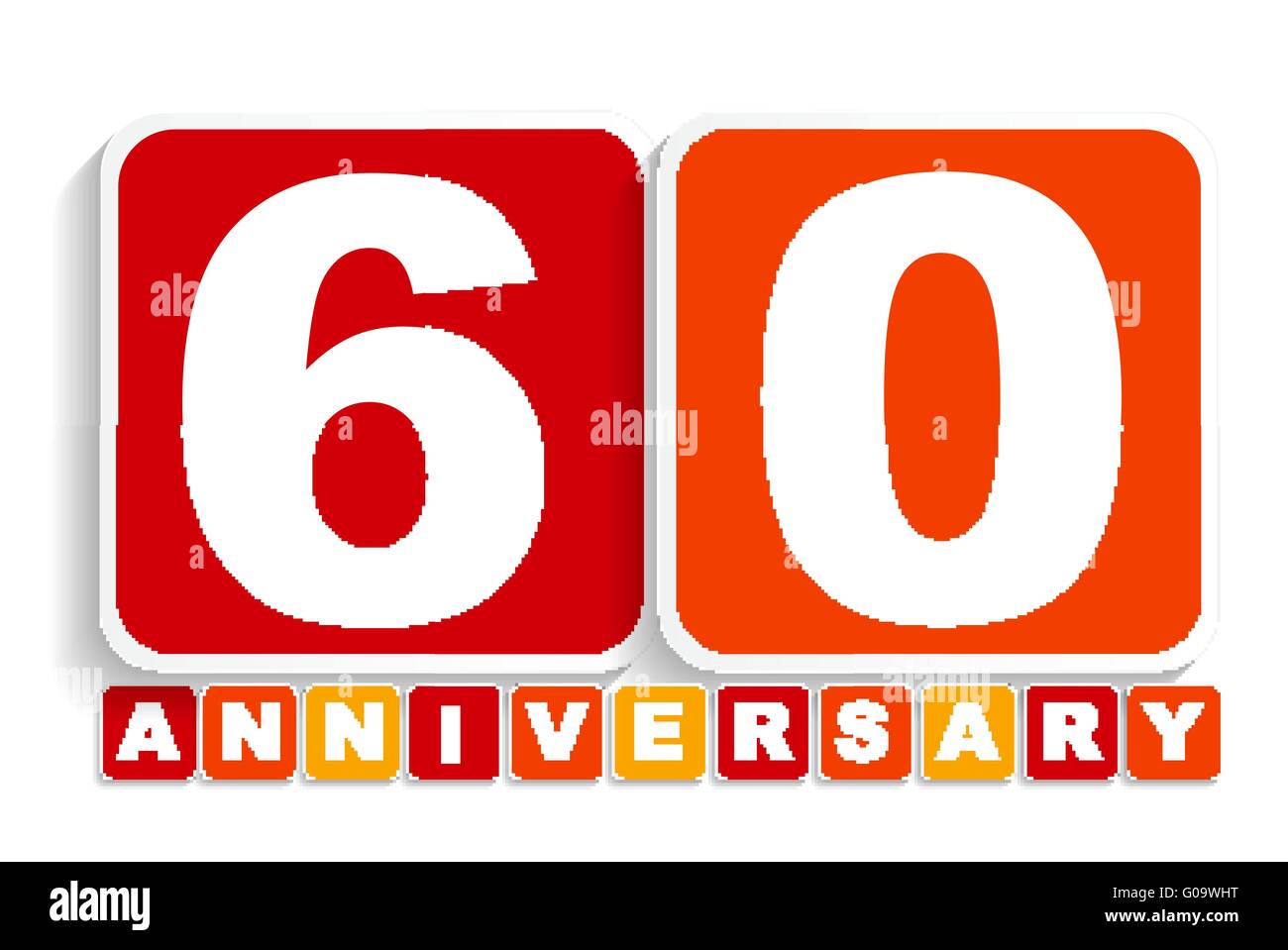 Sixty 60 Years Anniversary Label Sign for your Date. Vector Illu Stock ...
