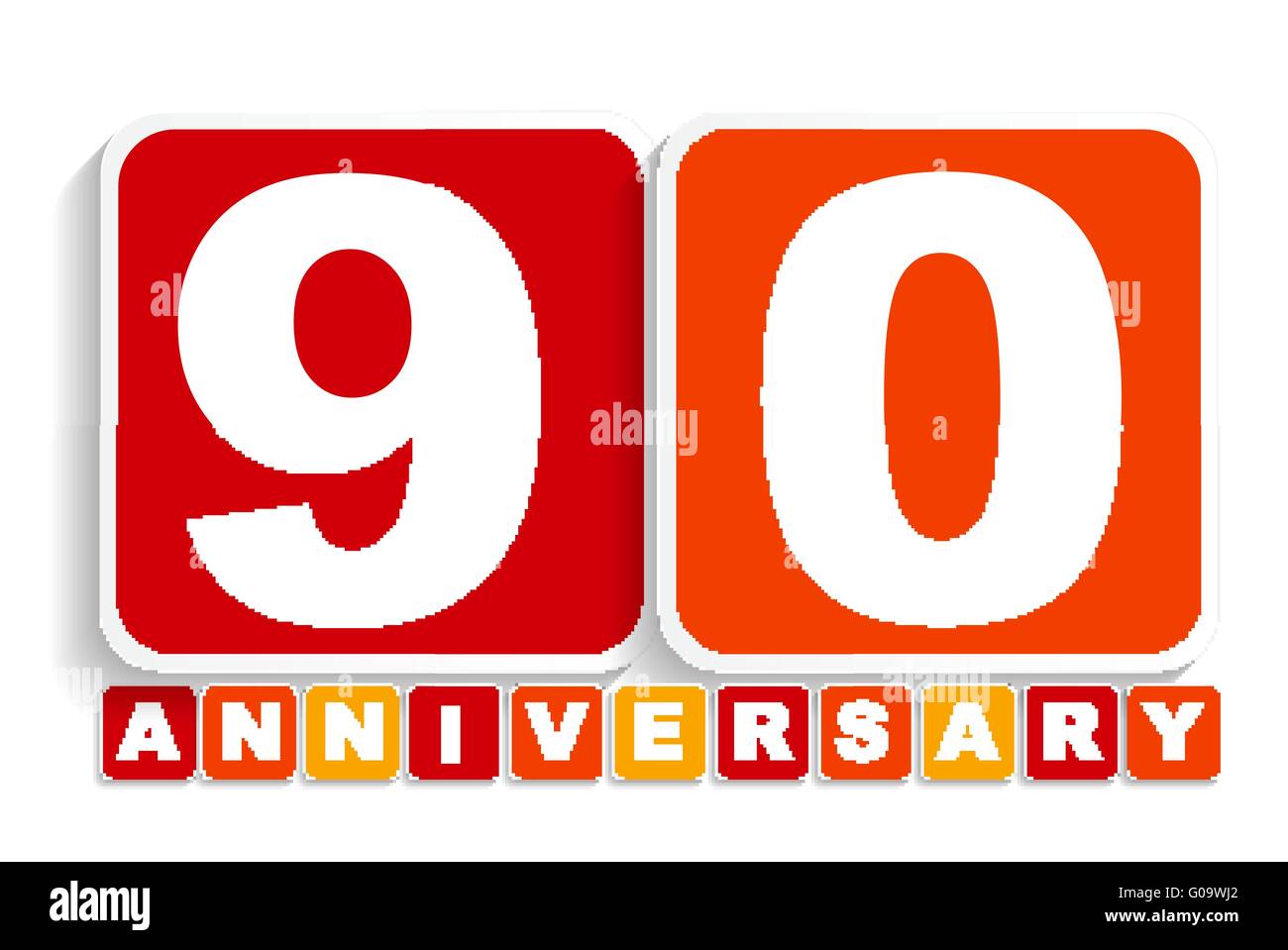 Ninety 90 Years Anniversary Label Sign for your Date. Vector Ill Stock ...