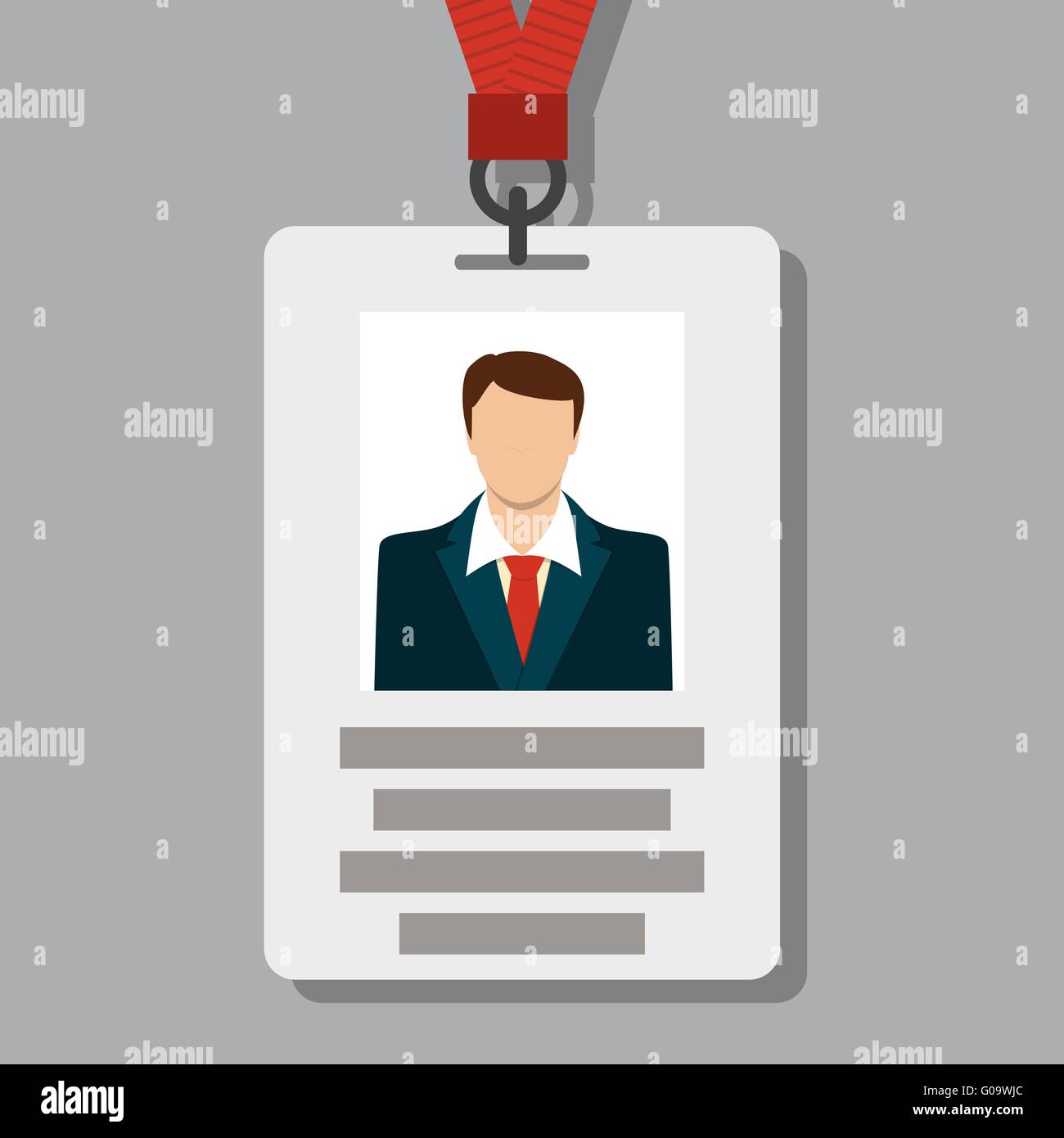 Badge, Pass Card ID in Modern Flat Style Stock Vector Image & Art - Alamy